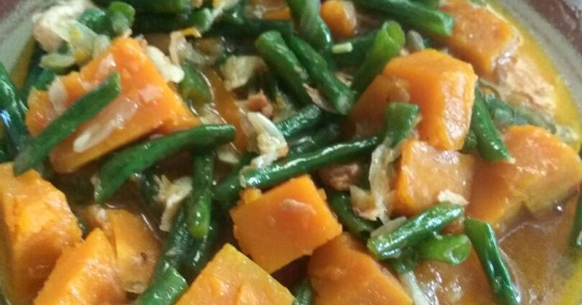 Resep sayur kacang panjang campur labu rumahan enak dan mudah - Cookpad