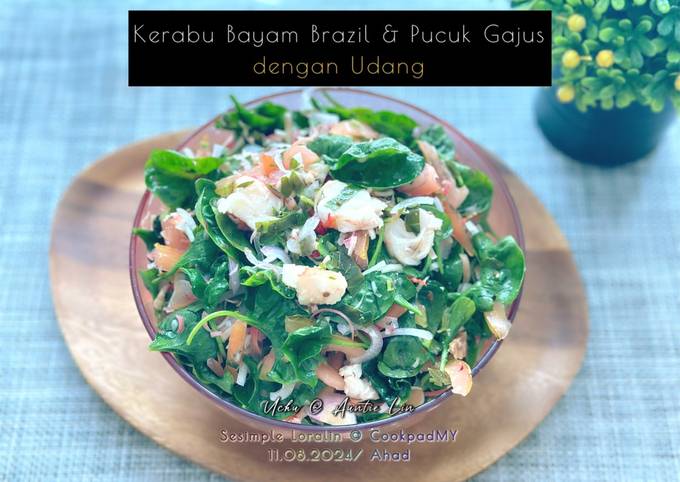 Resipi Kerabu Bayam Brazil & Pucuk Gajus dengan Udang oleh Sesimple ...