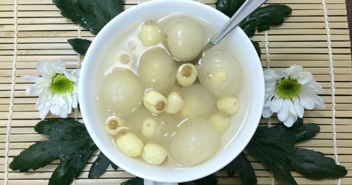 Longans With Fresh Lotus Seed Filling In Syrup Recipe By Cookpad Vietnam