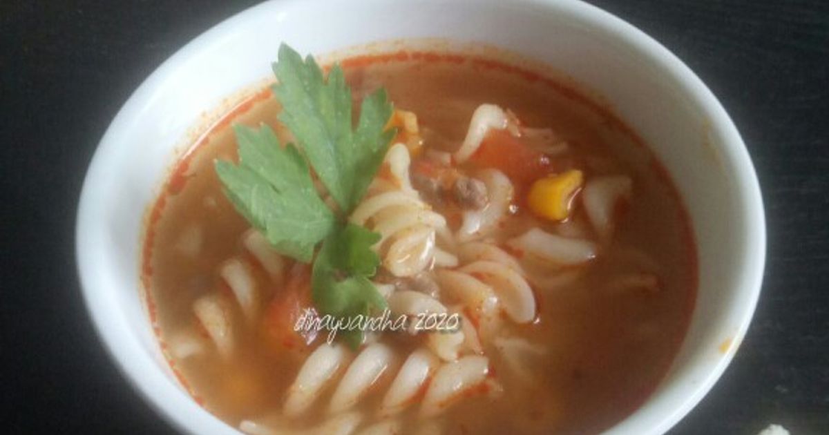 Resep Bolognaise Fusilli Soup oleh Dina Yuandha - Cookpad