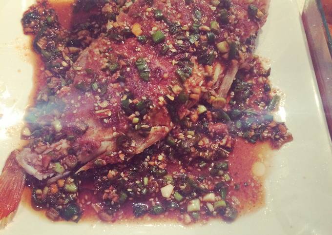 Resep Fried snapper with spring onion korean style oleh Tika Dewi - Cookpad