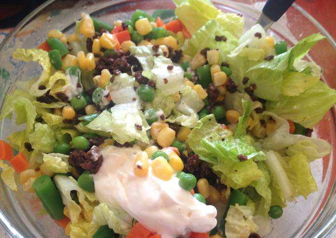 Ensalada primavera con carne de soya Receta de Xime- Cookpad