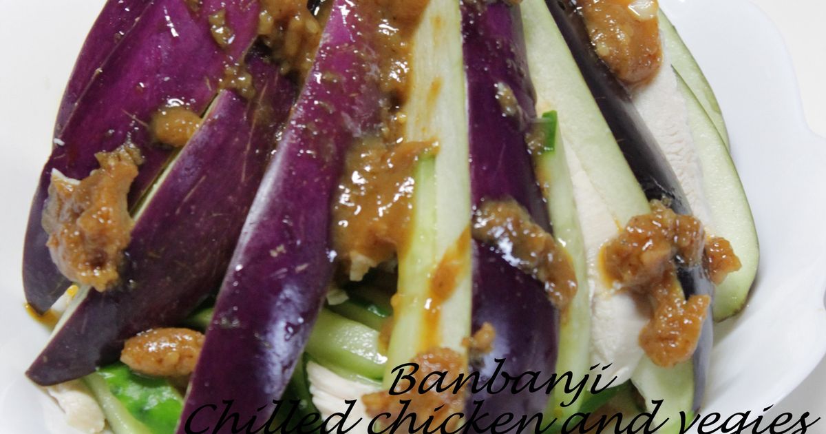 Chilled Chicken And Veggie Salad (Banbanji Style Salad) Recipe by ...