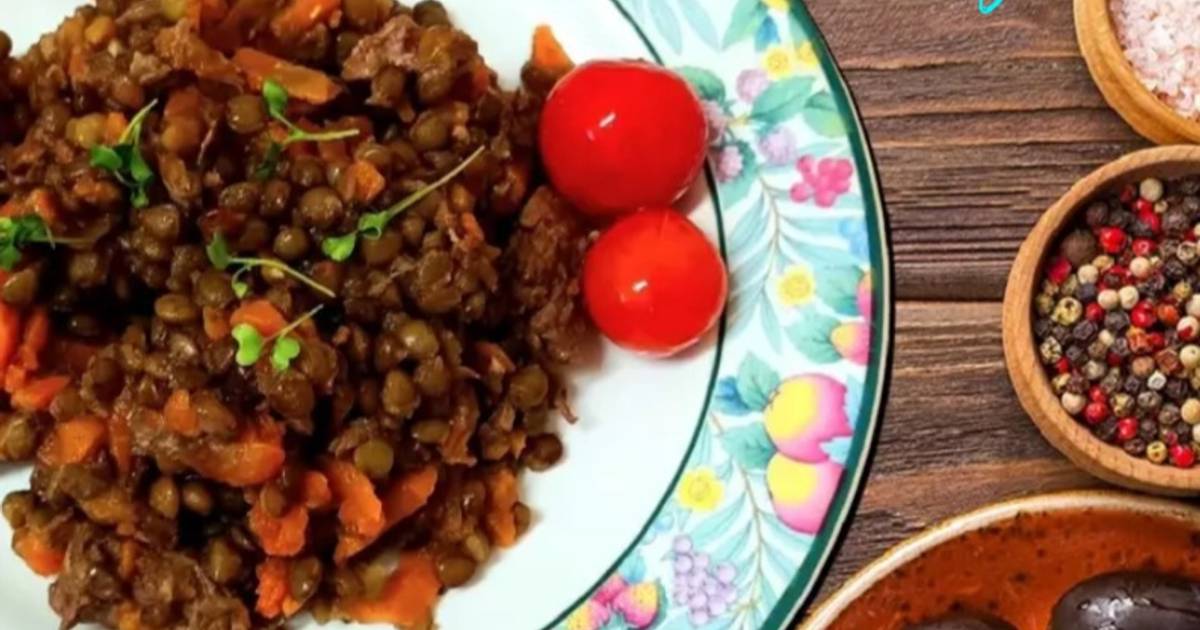 Green lentils with stewed beef, in a multi cooker Recipe by ALEX xx 🇬🇧 ...