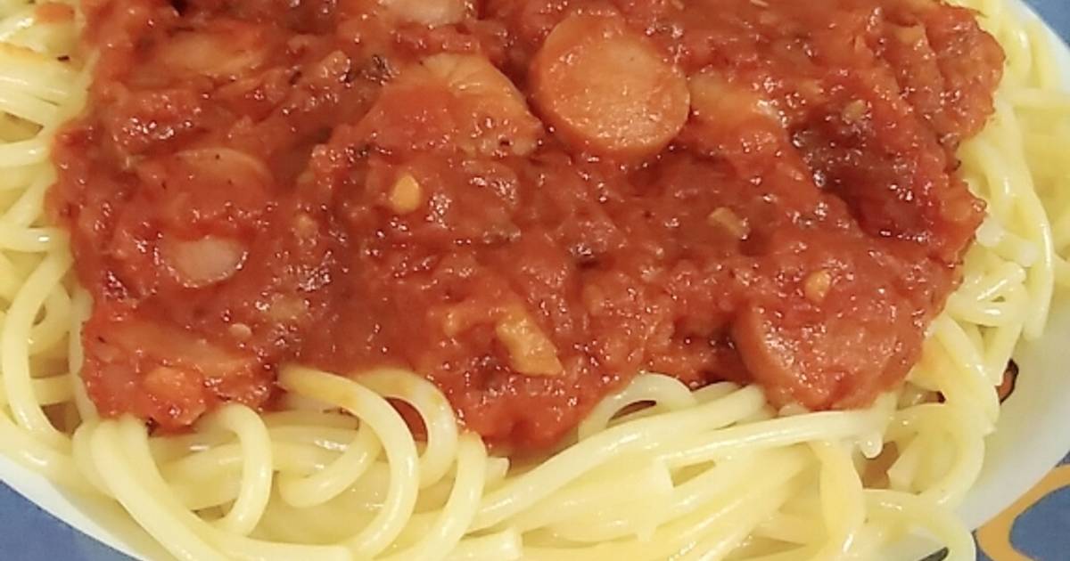 Resep Spaghetti Somat (sosis & tomat) oleh Trieko_ok - Cookpad
