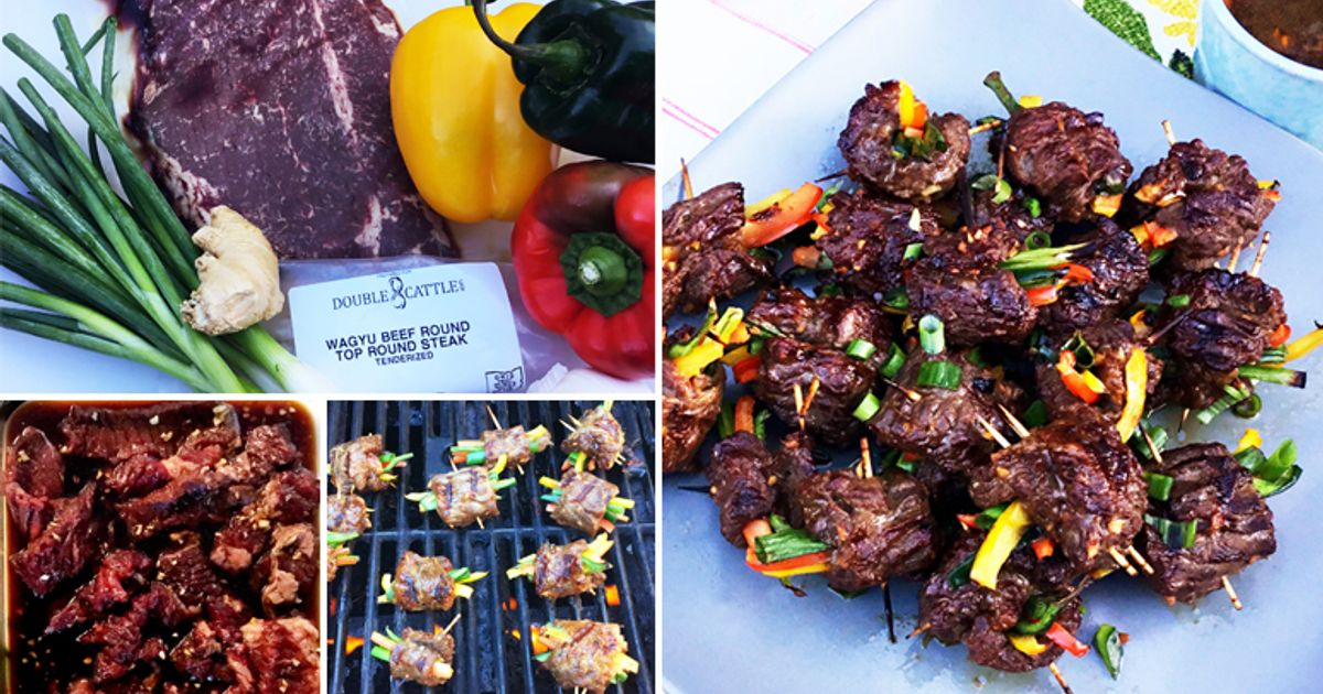 Top Round Wagyu Beef Steak Roll Ups With Peppers & Onions Recipe By ...