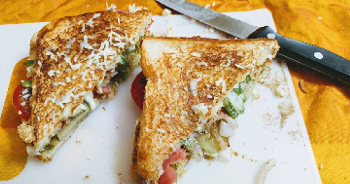 Pan fried Double Decker Cheese Sandwich# LBC Recipe by Ujjaini Basu ...