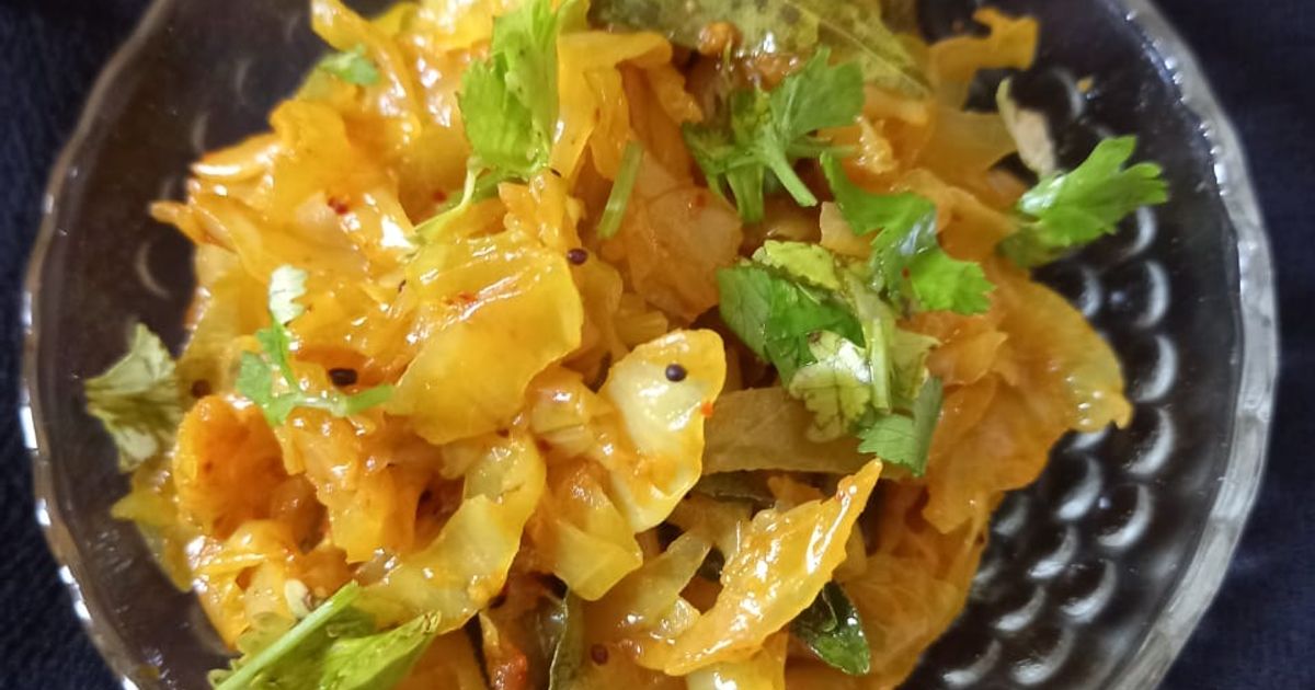 Swati Parmar Rathod દ્વારા રેસીપી કોબી નુ શાક (Cabbage Shak Recipe In ...