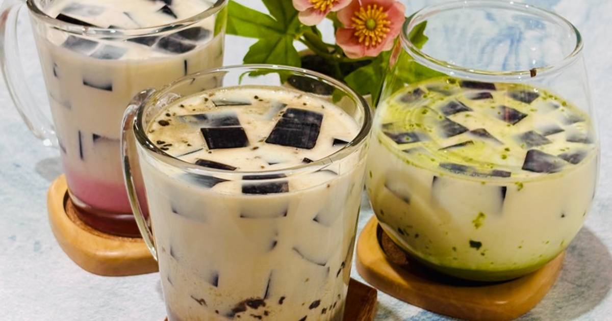 Resep 705. Minuman Cincau 3 varian (Matcha, Hojicha, Ceri) oleh Juliana ...