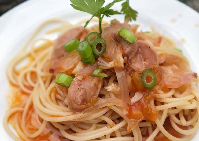 Resep Spaghetti Sosis oleh Lan Dra - Cookpad