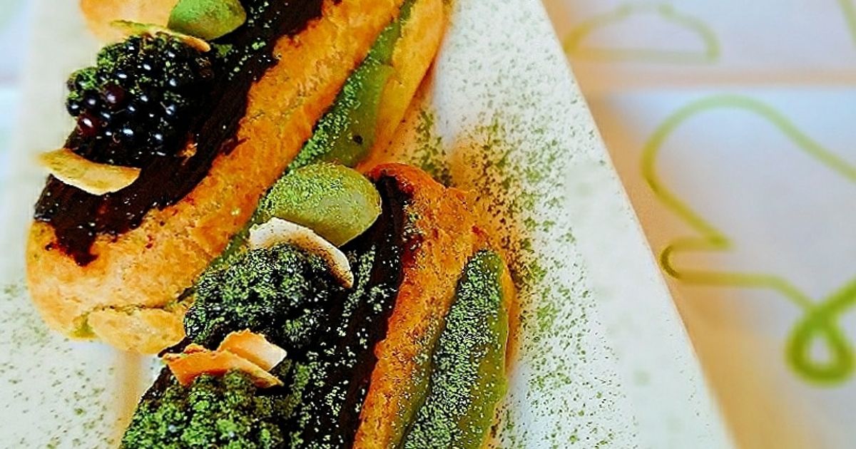 Resep éclairs Matcha Vla And Black Berry Grape Fruit Toping oleh ...