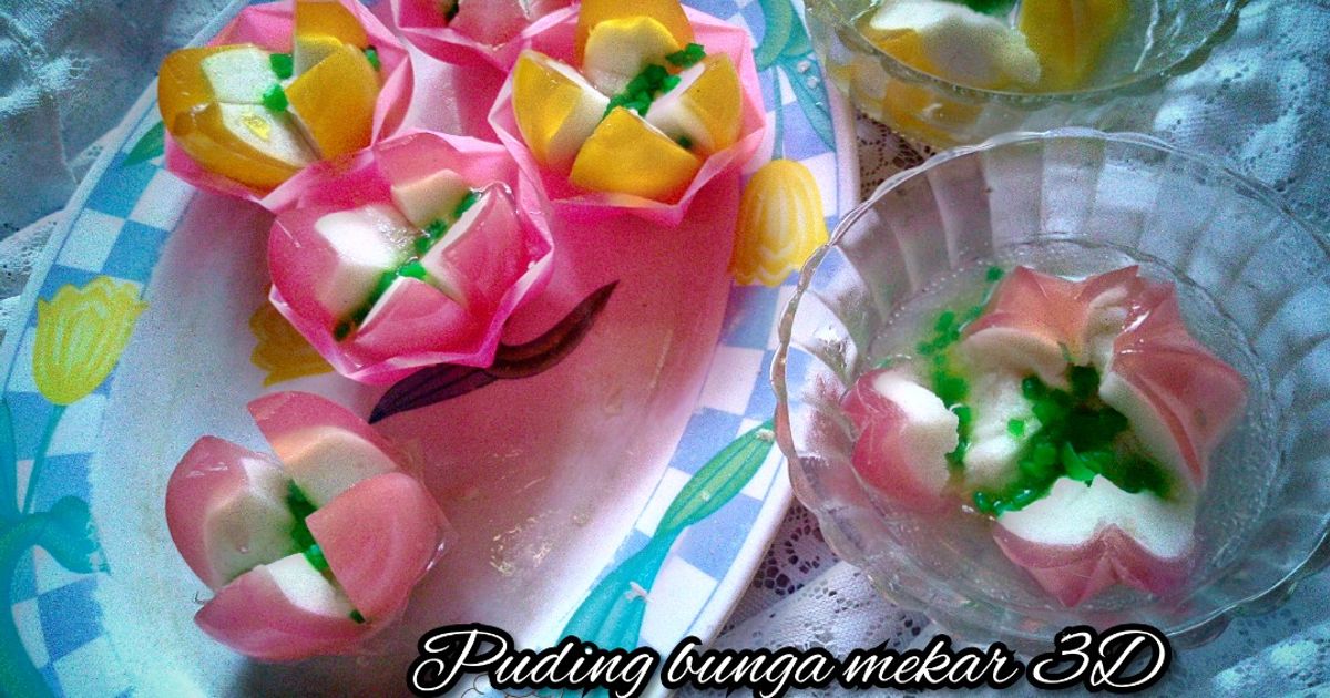 Resep Puding Busa Bunga Mekar 3 D oleh nurul - Cookpad