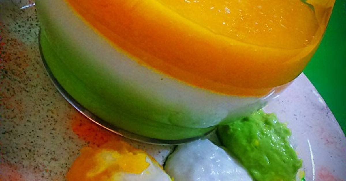 Tri Colour Coconut cream dessert Recipe by Sabrina Yasmin - Cookpad