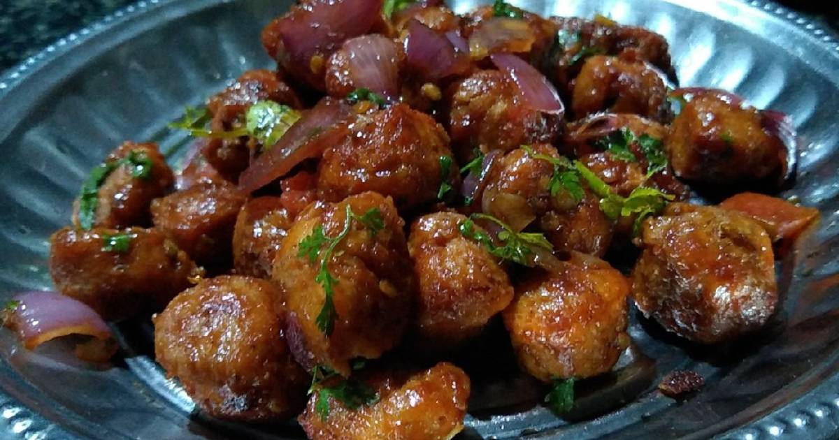 Soya chilli/soya chunks chilli Recipe by Nandana - Cookpad
