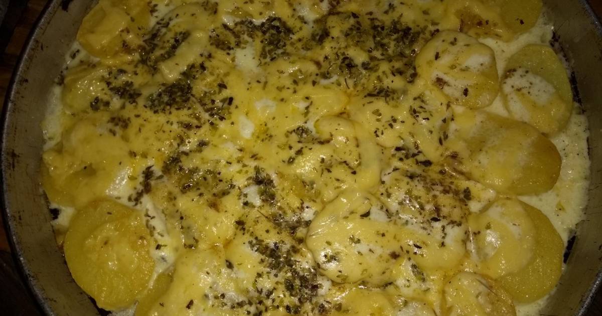 Papas gratinadas con crema - 88 recetas caseras- Cookpad