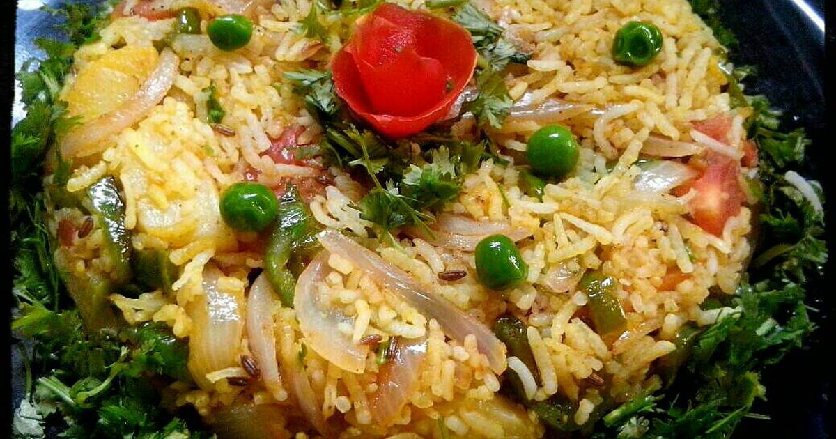 Veg Tawa Rice Recipe by Keep Peace - Cookpad