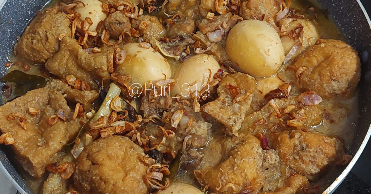Resep Semur Daging Tahu Telur oleh Pawon Puri - Cookpad