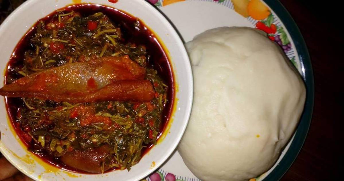 Efo riro with poundo yam Recipe by Chidinma iheaka - Cookpad
