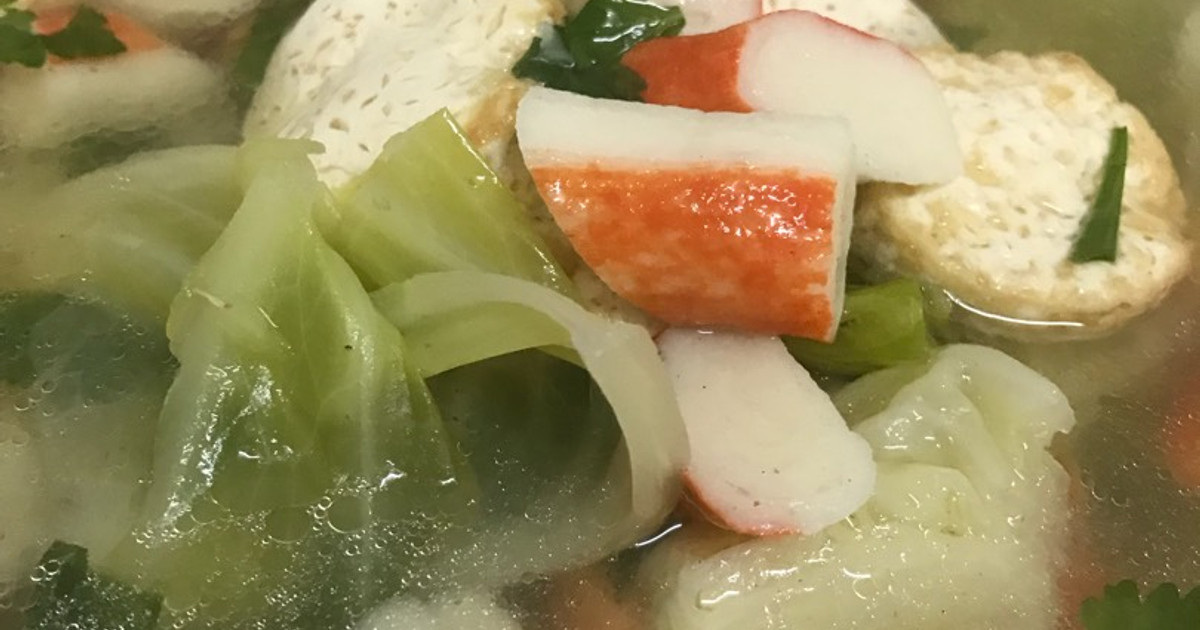 Resep Sup Sapo Tahu Daging Kepiting 😘 oleh Suri Amalia - Cookpad