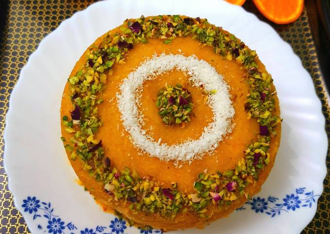 Basbousa soaked in Orange & Honey syrup Recipe by Swati Keshri 👩‍🍳 ...