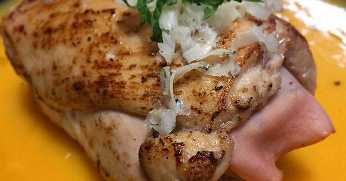Contramuslo de pollo relleno sobre crema de calabaza y jengibre Receta ...
