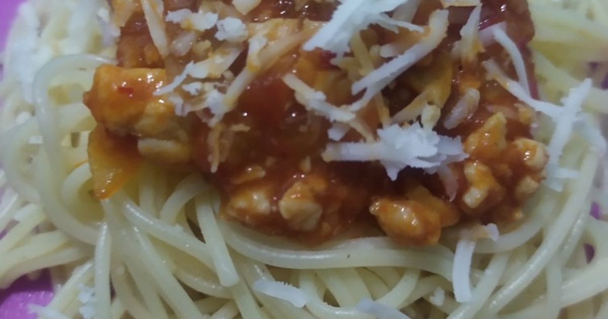 Resep Spaghetti Bolognese Ayam oleh Ayu Syartika - Cookpad