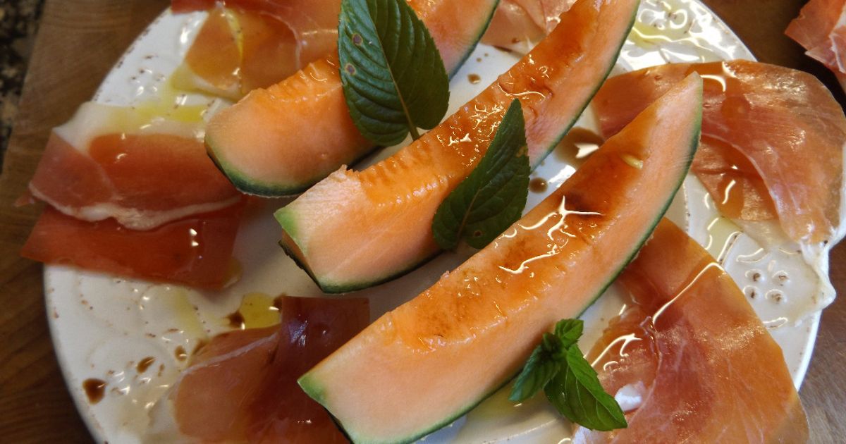 Melón Y Jamón Ibérico Con Escamas De Sal Y Balsámico Receta de Cuqui ...