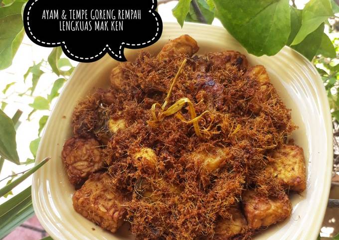 Resep Ayam dan tempe goreng lengkuas oleh MalikaSaskia - Cookpad