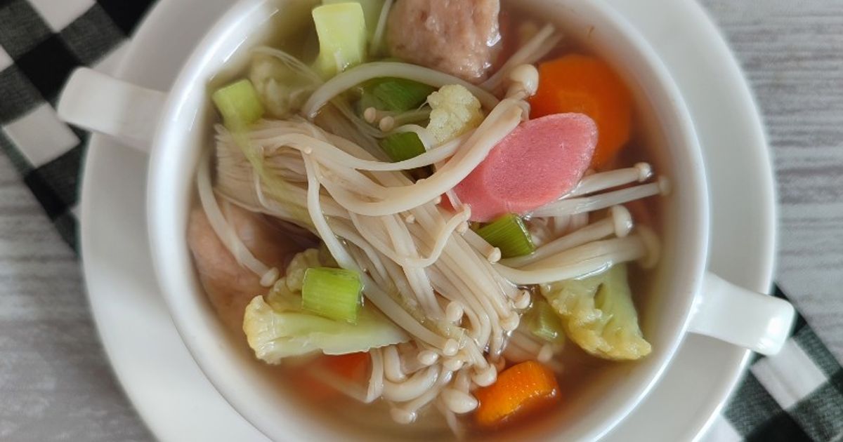 Resep Sup Jamur Enoki oleh Tri Yunianti - Cookpad