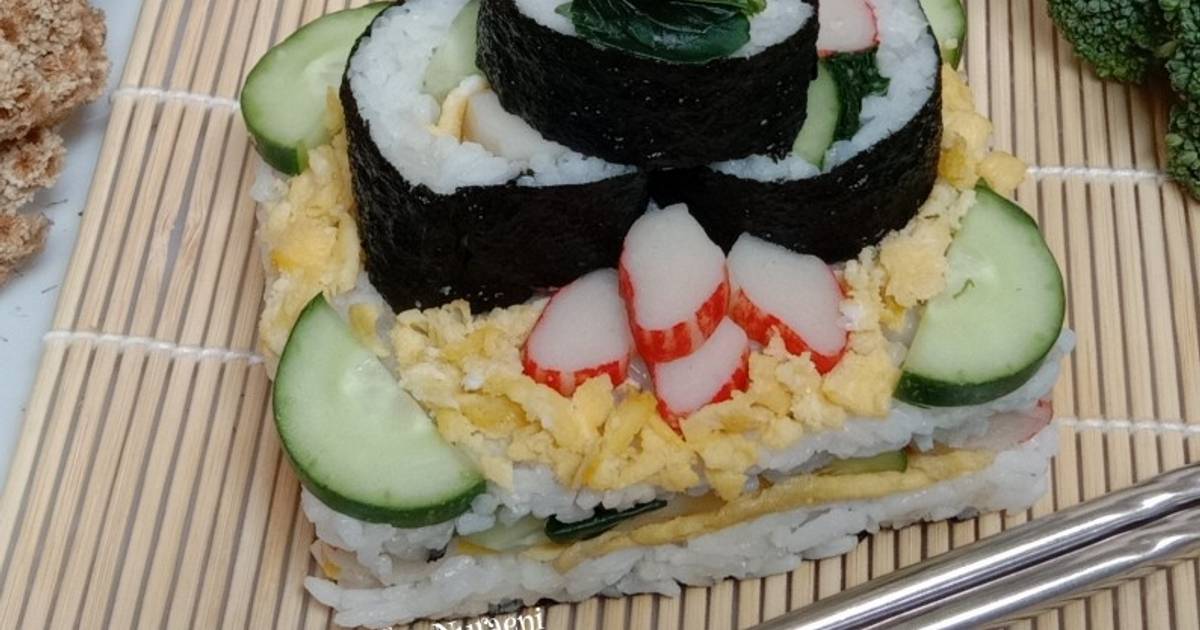 Resep Sushi Cake Crab Stick Daun Bayam || Mudah Dan Simple oleh Een Nuraeni - Cookpad