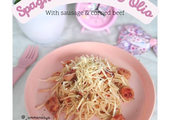 Resep Spaghetti Aglio E Olio (with sausage & corned beef) oleh Siti ...