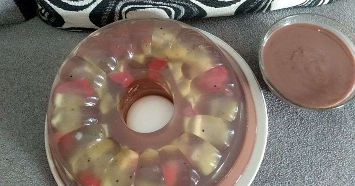 Resep Puding Lychee Layer Coklat Toping Buah Dan Vla Coklat oleh inke ...