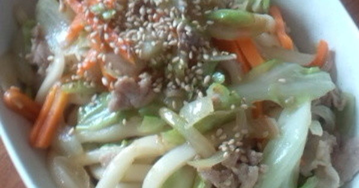 Easy Stir Fried Udon With Bbq Sauce Recipe by さっちゃん←元こ茄子