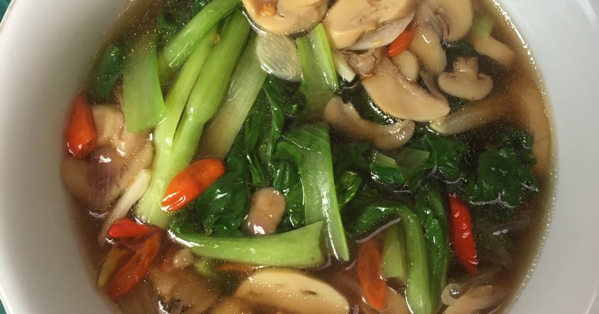 Resep Pakcoy Jamur Kuah oleh Angelina - Cookpad