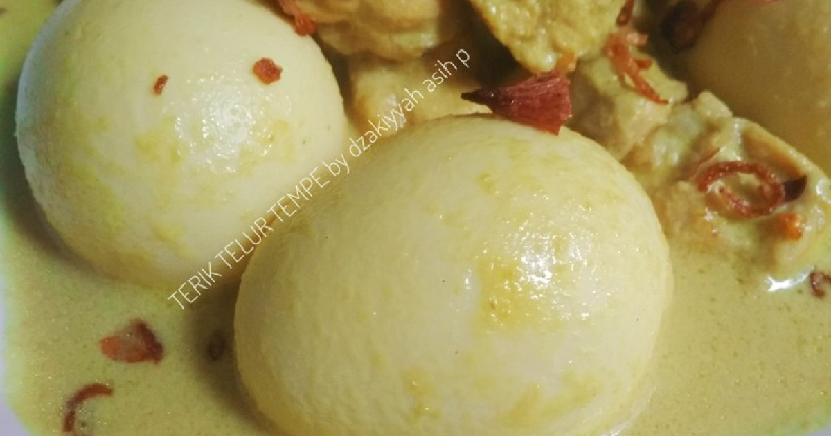 Resep Terik Telur Dan Tempe oleh Dzakiyyah Asih P - Cookpad