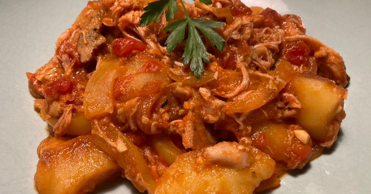 Pollo Deshilachado (Pulled Chicken) Con Patatas Receta de