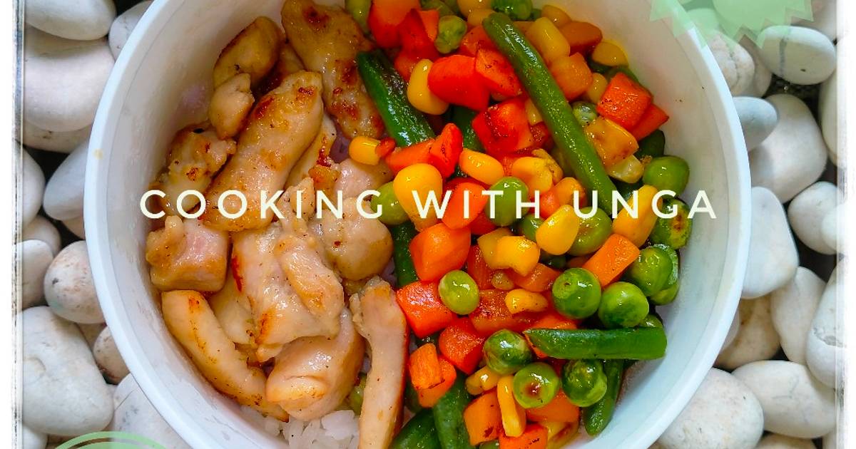 Resep Grilled Fillet Chicken With Rainbow Veggi (Menu Diet/Eat Clean ...