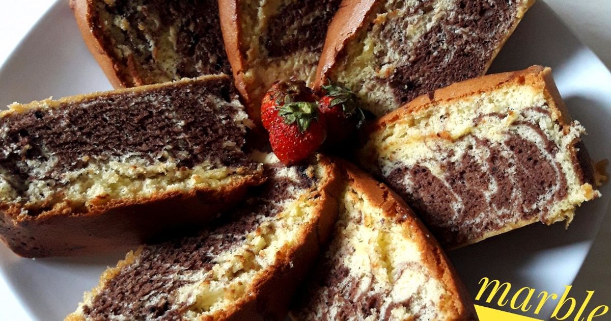 Resep Marble Cake(cake Marmer Jadul Lembut) oleh Aqeela Qeela - Cookpad