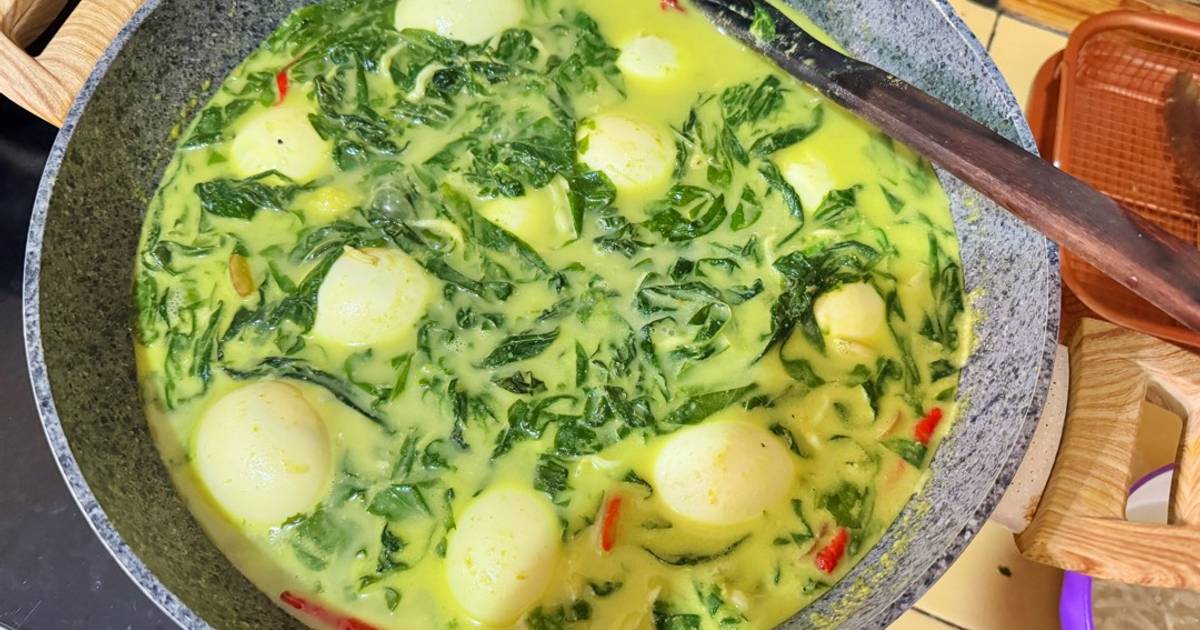 Resep Gulai Daun Singkong campur telur rebus & jengkol oleh Mrs.Nicky - Cookpad