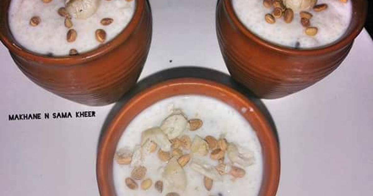 Makhana & sama rice kheer Recipe by Poonam Singh - Cookpad