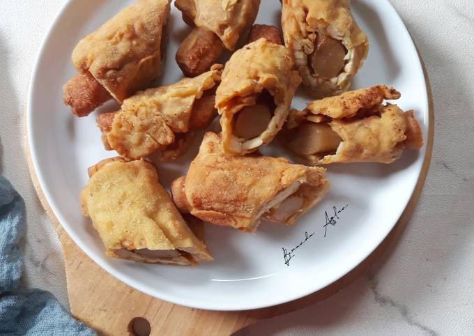 Resep Sosis Gulung Tempe Kriuk oleh Beranda Aqlan - Cookpad