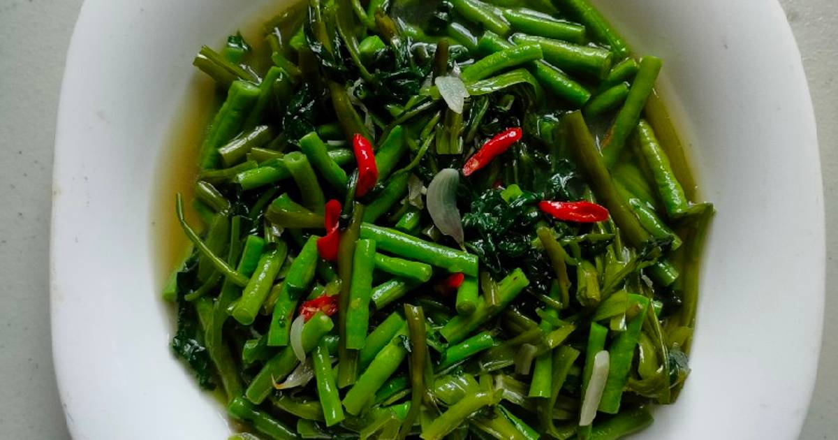 Resep Oseng kangkung kacang panjang oleh Desi - Cookpad