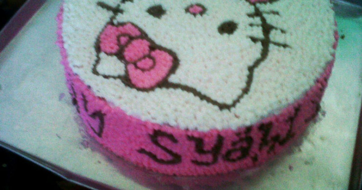 Resep Kue Ulang Tahun Hello Kitty (Buttercream Sablon) oleh Syahla's ...