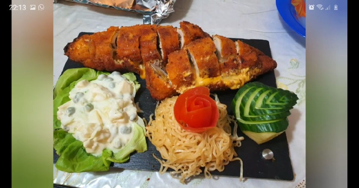 Chicken Ala Kiev With Stuffed Mushrooms And Cheese Recipe by Navin ...