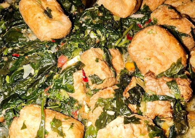 Resep Sayur daun singkong tahu sumedang oleh Uty - Cookpad