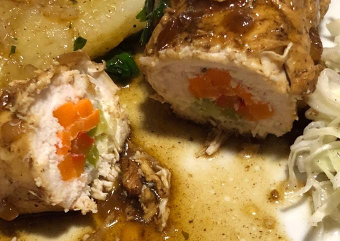 Rollos de pollo y verdura (wraps de pollo) Receta de Alicia Yunis- Cookpad