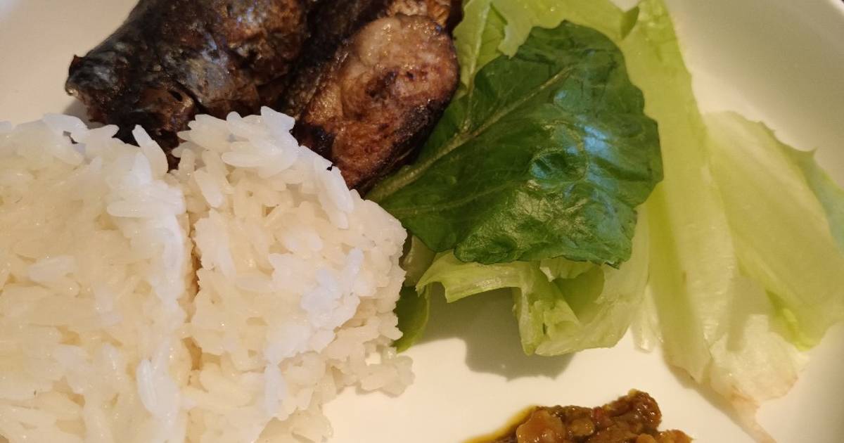 Mackerel fish, White rice, sambal and green lettuce Recipe by Rumah ...