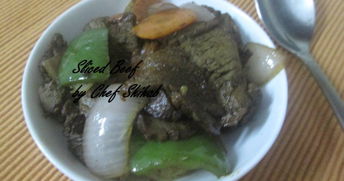 Sliced beef with capsicum Recipe by Shihab Chef - Cookpad