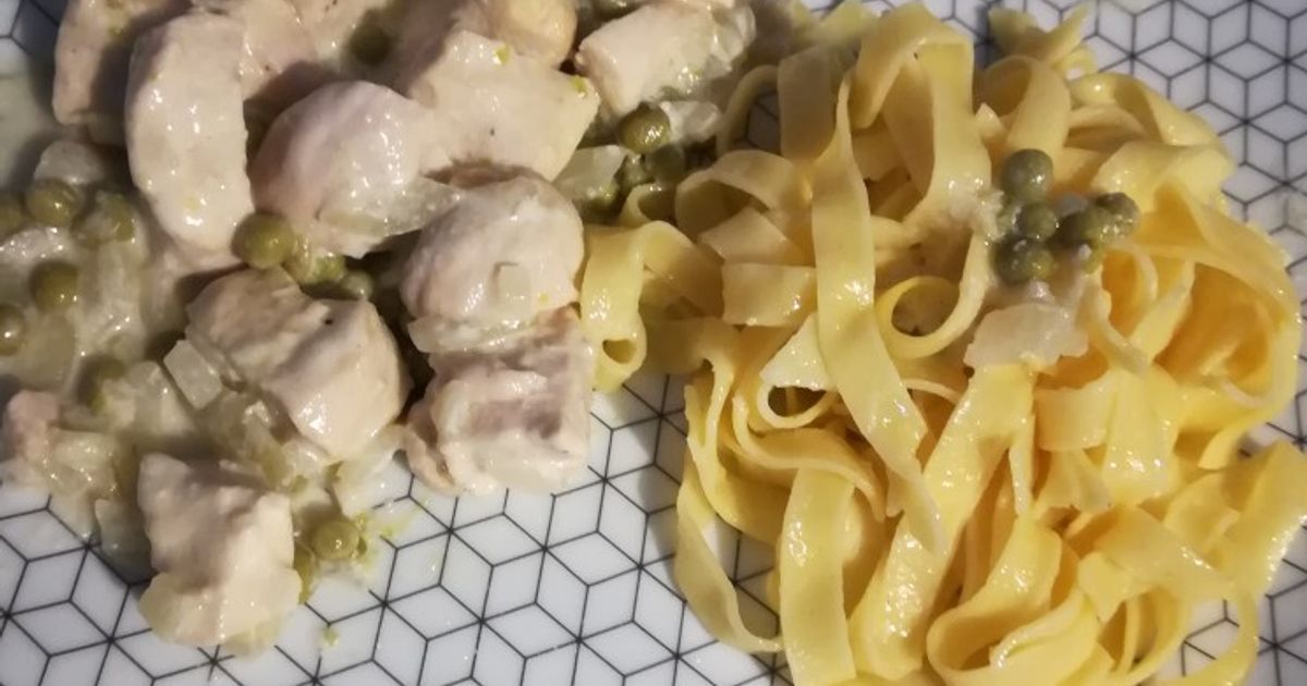 Tagliatelles Au Poulet Et Petits Pois de Delph Ine - Cookpad