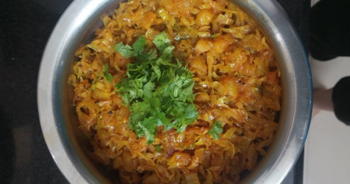 Jayshree Doshi દ્વારા રેસીપી કોબીજ બટાકા નુ શાક(Cabbage potato Sabji ...